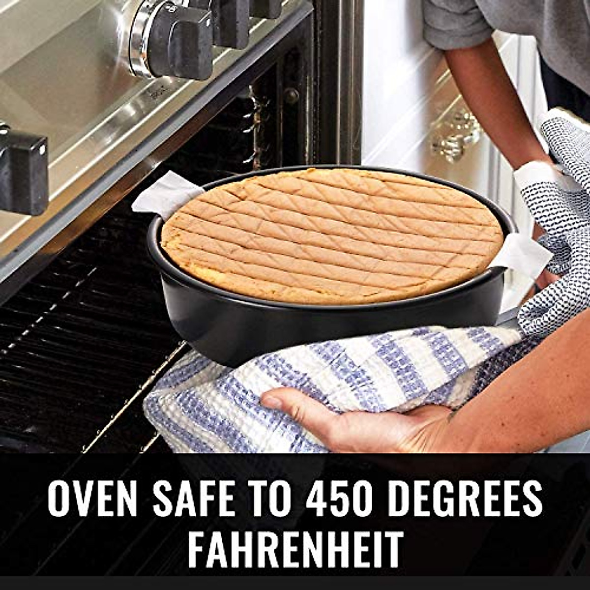 HIWARE 6 Inch Cake Pans Set of 4, Nonstick Round Cake Pans with 120 Pieces Parchment Paper, Dishwasher Safe