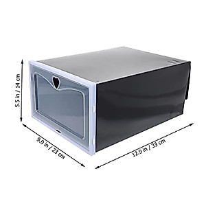 Holibanna 6pcs Boxes Sneakers Storage Box Clear Plastic Containers Clear Container Plastic Storage Containers for Clothes Clear Shoe Organizer Shoe Box Organizer Drop Front Shoe Box Black Pp