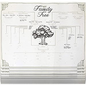 Okuna Outpost Blank Genealogy Chart, My Family Tree (17 x 22 Inches, 15 Pack)