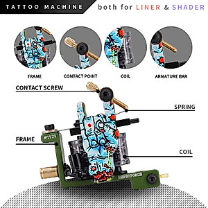 Wormhole Tattoo Kit for Beginners 10 Tattoo Inks Complete Tattoo Machine Gun Power Supplies TK096