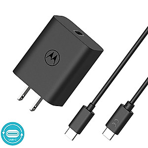 Motorola TurboPower 30 USB-C Charger with 1m USB-C to USB-C Cable for Moto G Power 5G (2024), Motorola Edge 5G UW, Edge+ (2022/2023), Edge Plus 5G UW (2022), Razr+ (2023), ThinkPhone by Motorola