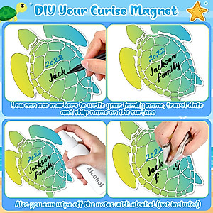 LEIFIDE 6pcs Cruise Door Decorations Magnetic Towel Animals Cruise Door Magnet Car Magnets Sticker Ocean Cruise Ship Door Decorations Funny Fridge Door Magnets Decor(Sea Turtle)