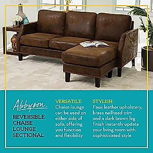 Abbyson Living Henry Reversible Sofa - Traditional Design, Fabric, Brown