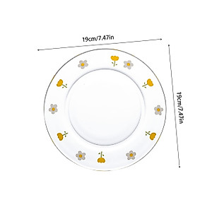 NOLITOY 4 Pcs Tulip Flower Glass Plate Glass Dessert Plate Transparent Salad Plate Food Serving Plate Kitchen Salad Plate Glass Salad Plate Fruits Plate Household Tableware