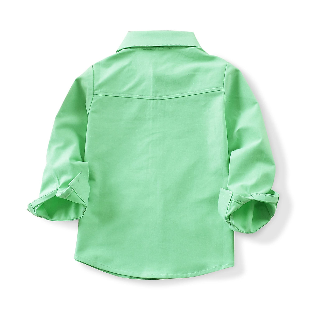 Phorecys Boys' Oxford Dress Shirts Long Sleeve Button Down Solid Dress Shirt N004 Green Tag 100CM - 2T