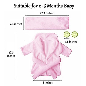 M&G House Newborn Photography Props Bathrobe Outfits Baby Photoshoot Props Robe Girl Baby Photo Prop Outfit Robe Bath Towel Costume Sets 0-6 Months(Pink)