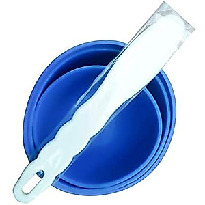 EustomA 4Pcs One Set Silicone Flexible Rubber Plaster Impression Mixed Alginate Bowl Dental Lab Mixing Bowls Blue