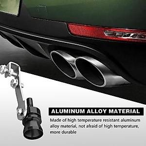 ZKFAR 2 PCS Car Tips Bleed Valve Roar Maker Tail Pipe Whistle, Aluminum Alloy Wave Imitation Anechoic Booster, Sound Exhaust Simulator Turbo Whistle Pipe Sound Muffler, for Most Cars (Black)