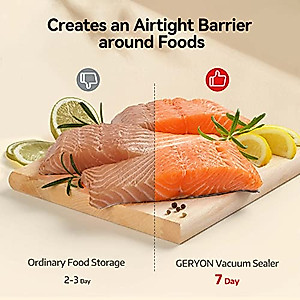 GERYON Vacuum Sealer, Automatic Food Sealer Machine for Food Vacuum Packaging w/Built-in Cutter|Starter Kit|Led Indicator Lights|Easy to Clean|Dry & Moist Food Modes| Compact Design (Black)