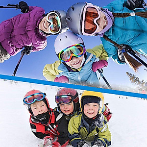 Rngeo Ski Goggles, Pack of 2, Snowboard Goggles for Kids, Boys & Girls, Youth, Men