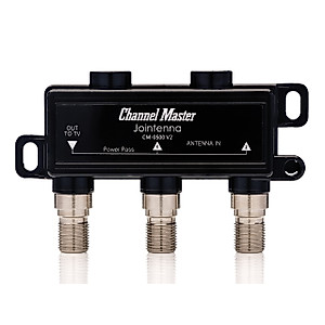 Channel Master JOINtenna - Combines Signals from 2 Digital HDTV Antennas, Two Inputs & One Output, Power Passing for Preamplifiers and Boosters, Built-in LTE Filter, Low-Loss Design, Indoor/Outdoor