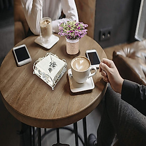 Flat Napkin Holder with Weighted Arm for Kitchen and Table, Heavy Duty Tissue Dispenser for Kitchen Dining Tabletop Restaurant Picnic Indoor Outdoor (Silver)