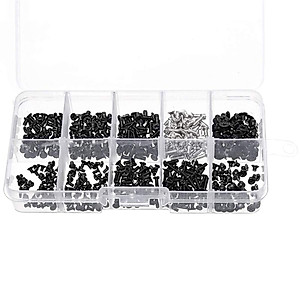 WUXUN 500Pcs Laptop Notebook Computer Screw Kit Set for IBM Hp Dell Lenovo Samsung Sony Toshiba Gateway Acer (Color : Black, Size : M2 3mm)