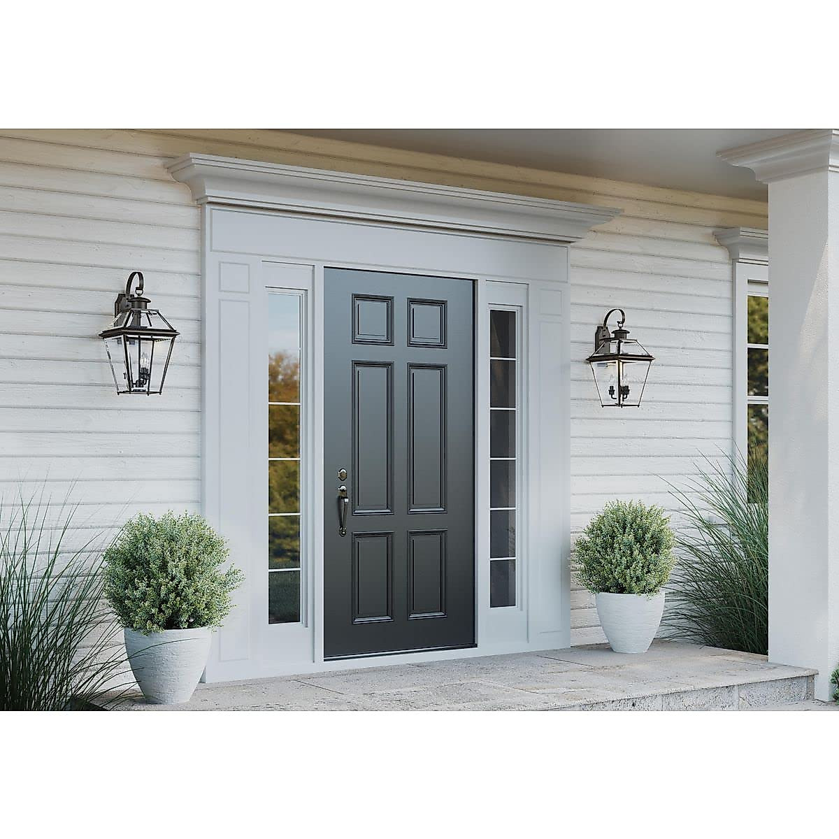 Progress Lighting P6617-20 Burlington Three-Light Large Wall Lantern, Polished Nickel/Delta, Antique Bronze