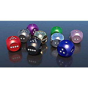 AKO DICE II - Aluminum D6 dice - Large Heavy Metal D6 Dice Set - Solid 16mm Dice with Extra Rounded Corner for a Better roll -Custom Metal dice Version 2 by AKO Dice (Blue)