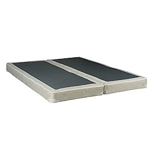 Continental Sleep Fully Assembled Low Profile Wood Traditional Box Spring/Foundation for Mattress Set, Twin, Grey