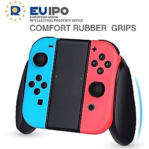 HEYSTOP Grip Compatible with Nintendo Switch OLED/Nintendo Switch JoyCon 3 Pack, Wear Resistant Game Switch Controller Handle Case Kit for Nintendo Switch Joy Con, Black