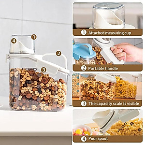 clspro Clear Airtight Food Storage Containers, Dry Food Airtight Container Thicken Plastic Clear Food Storage Box Rice Storage Bin Kitchen Cereal Containers Dispenser (White,1600ML/54OZ)