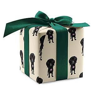 Cute Black Labrador Retriever Gift Wrap, Black Lab Wrapping Paper, Dog Christmas Birthday Party Decoration Decor (6 foot x 30 inch roll)