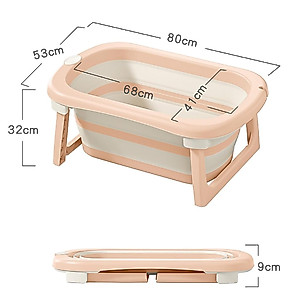 ZAJSSS Pet shower basin Dog Bath Tub with Water Drain Plug Foldable Bathtub Portable Pet Bathtub for Pet Puppy Small Dogs Cats for Indoor/Outdoor, Pink