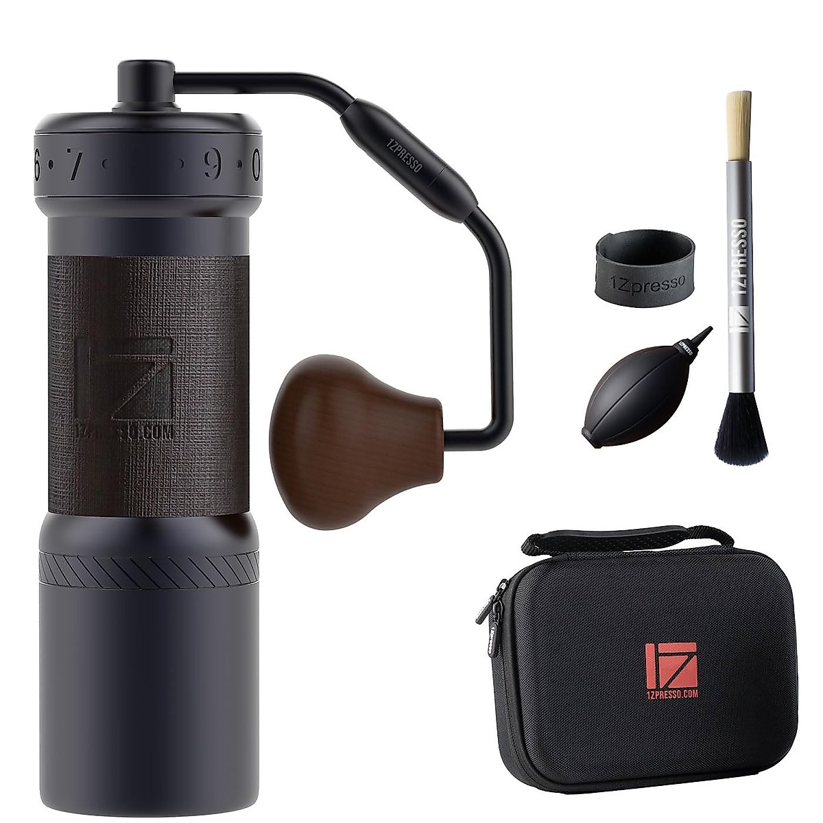 1Zpresso K-Ultra Manual Coffee Grinder Iron Gray with Assembly Consistency Grind Stainless Steel Conical Burr, Foldable Handle, Numerical External Adjustable Setting, All-Round Grinder