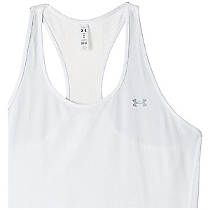 Under Armour Women's HeatGear Armour Racer Tank , White (100)/Metallic Silver , Small