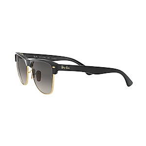 Ray-Ban RB4175 Clubmaster Oversized Square Sunglasses, Demi Gloss Black/Polarized Grey Gradient Dark Grey, 57 mm