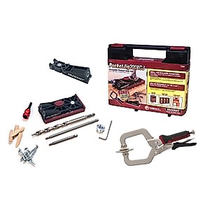 Milescraft 7336 Pocket Jig 200XCJ - Pocket Hole Bundle with Double Barrel Pocket Hole Jig, Single Barrel Pocket Hole jig, 2" Face Clamp, And Accessories Needed With Any Pocket Hole Project