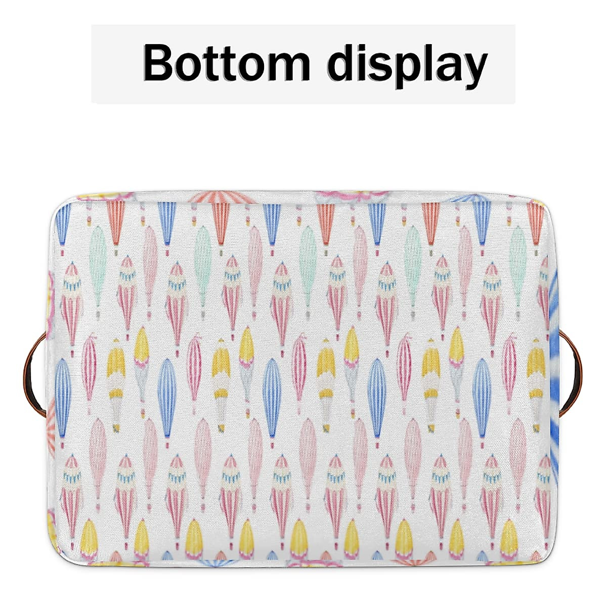 Fabric Storage Bins Hot Air Balloon Cute Small Shelf Basket With Handles Decorative Cubes Box Organizer Containers for Shelves Home Office Decor