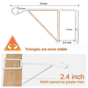 LiteViso Vinyl Fence Hooks, 4 Pack 5 x 10 Inches Over Fence Hanger Durable White Patio Hangers Powder Coated Steel Fence Hanger for Hanging Plants Bird Feeders,Lights,Hanging Basket,Pool Tools