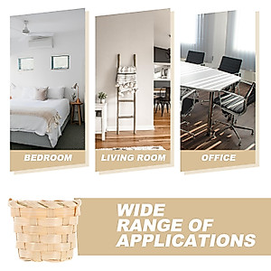 SAFIGLE Wicker Trash Can Bathroom Trash Can Bamboo Desk Paper Wastebasket Straw Basket Weaving Organizer Bamboo Storage Basket Rattan Trash Can