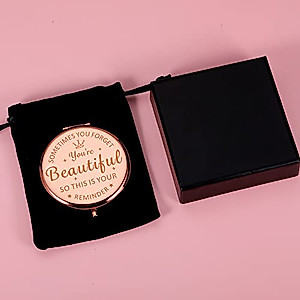 XPENMULBOJA Inspirational Gift for Women Female Compact Mirror for Daughter Mom Motivational Birthday Gift Pocket Makeup Mirror for Her Girls Friends Graduation Christmas Wedding Gift