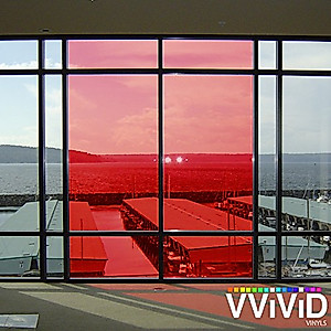 VViViD Transparent Colorful Vinyl Window Tinting Sheets (1.49ft x 5ft, Red)
