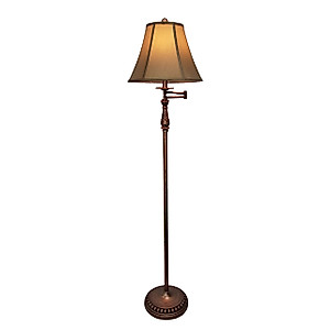 Mestar Decor 60 inch Rustic Bronze Swing Arm Floor Lamp