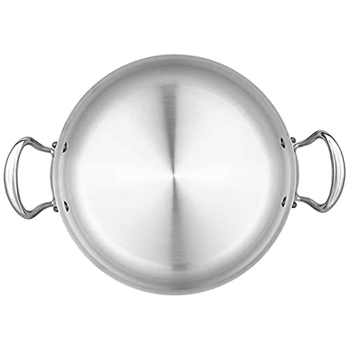 Mauviel M'Cook 5-Ply Polished Stainless Steel Rondeau/Braiser Pan With Lid, And Cast Stainless Steel Handles, 6-qt, Made In France