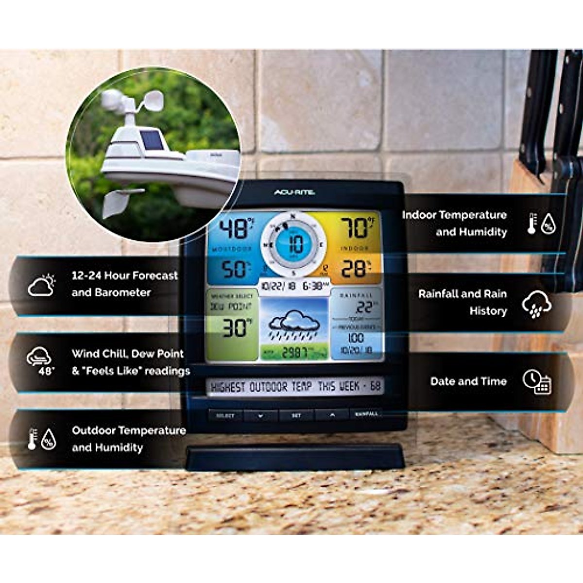 AcuRite Smart Weather Station with Remote Monitoring Compatible with Amazon Alexa (01012M), Internet Connected
