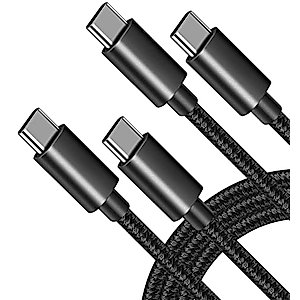 fogkay USB C to USB C Cable, [2-Pack, 10ft+6ft] Nylon Braided Type C to Type C Cable, C Charger Cable Fast Charging Cord Compatible for Samsung Galaxy S22 Ultra, S21, S20+, S20, MacBook Air, iPad Pro