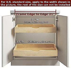 ALINE FURNITURE Pull Out Drawers for Cabinets Wood, 20" W X 21" D Slide Out Drawers for Kitchen Cabinets, Pull Out Shelves, Roll Out Drawers for Pantry Cabinet Organizer