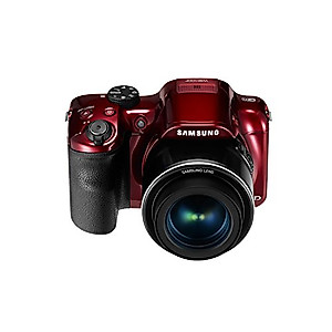 Samsung WB1100F 16.2MP CCD Smart WiFi & NFC Digital Camera with 35x Optical Zoom, 3.0" LCD and 720p HD Video (Red)