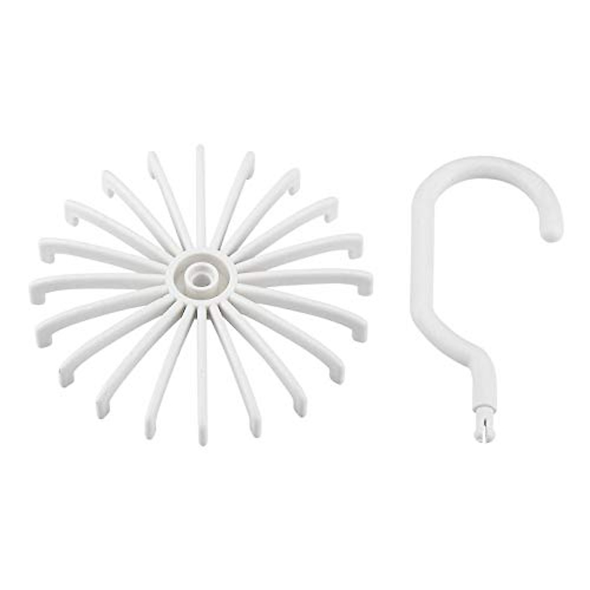 Tie Rack, Scarves Hanger, 360° Rotatable Tie Rack Belt Scarves Hook Hanger Holder Organizer(White)