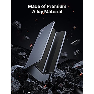 JSAUX Stand for Official Steam Deck Dock and Steam Deck/ROG Ally with Case, Frosted Aluminum Alloy Playstand for Steam Deck, Anti-Slip Holder for Valve Steam Deck/ASUS ROG Ally