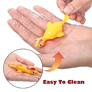 Sumind 30 Pcs Flying Chicken Slingshot, Rubber Chicken Finger Slingshot Stretchy Chicken Shooter Slingshot Turkey Chicken Gun for Christmas Party Favors Gift Goodie Bag Stuffers(Turkey,Yellow, Red)