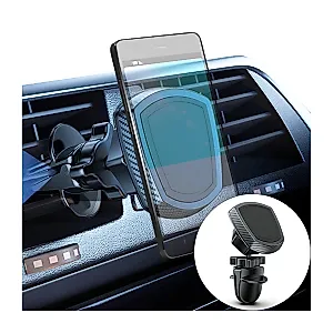 zipelo Car Phone Holder Mount, Magnetic Cell Phone Cradle for Air Vent and Dashboard, Universal Hands Free Suction Cup and Vent Clip, Auto Accessories for All iPhone, Samsung and More (Black)