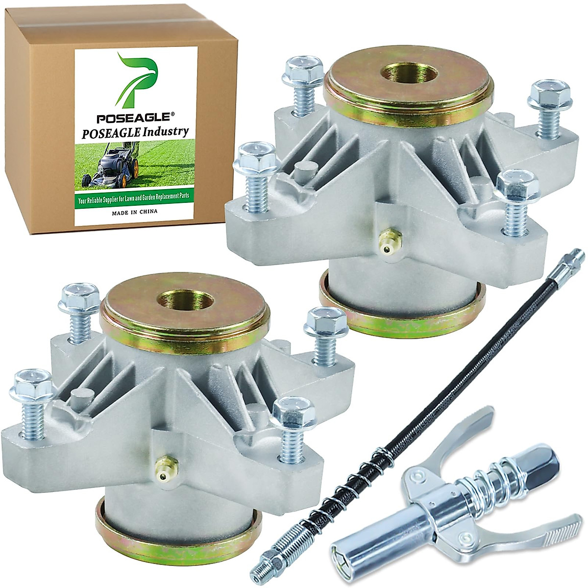 POSEAGLE 2 Pack 918-04426 Spindle Assembly Kit with 748-3065A Deck Spindle Spacer Replaces 618-3129A 618-3129C 918-3129A 918-3129C 618-04426 618-04394 918-04394 618-0677 719-3118A 618-3129 918-3129