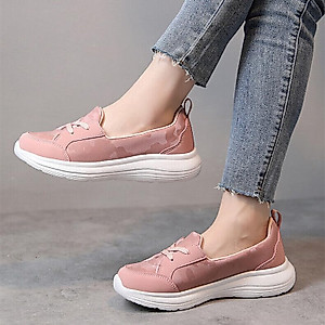 LELEBEAR Onecomfy Orthopedic Shoes for Women, Slip on Arch Support Walking Shoes Comes with 5 Pairs Breathable Cotton Socks (Khaki, 8)