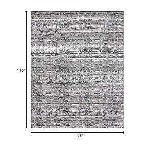 SAFAVIEH Lurex Collection Area Rug - 8' x 10', Black & Grey, Modern Abstract Design, Non-Shedding & Easy Care, Ideal for High Traffic Areas in Living Room, Bedroom (LUR188Z)