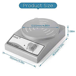 HYCC Laboratory Magnetic Stirrer with Magnetic Stirring bar and Stirring bar Retriever, 3000 RPM, max. Capacity: 3000ml
