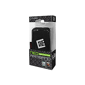 Armband for Apple iPhone 5 5s 4 4S (10 inches long band) -Neoprene-Lightweight-Washable- by Cellet – Black - Retail Packaging