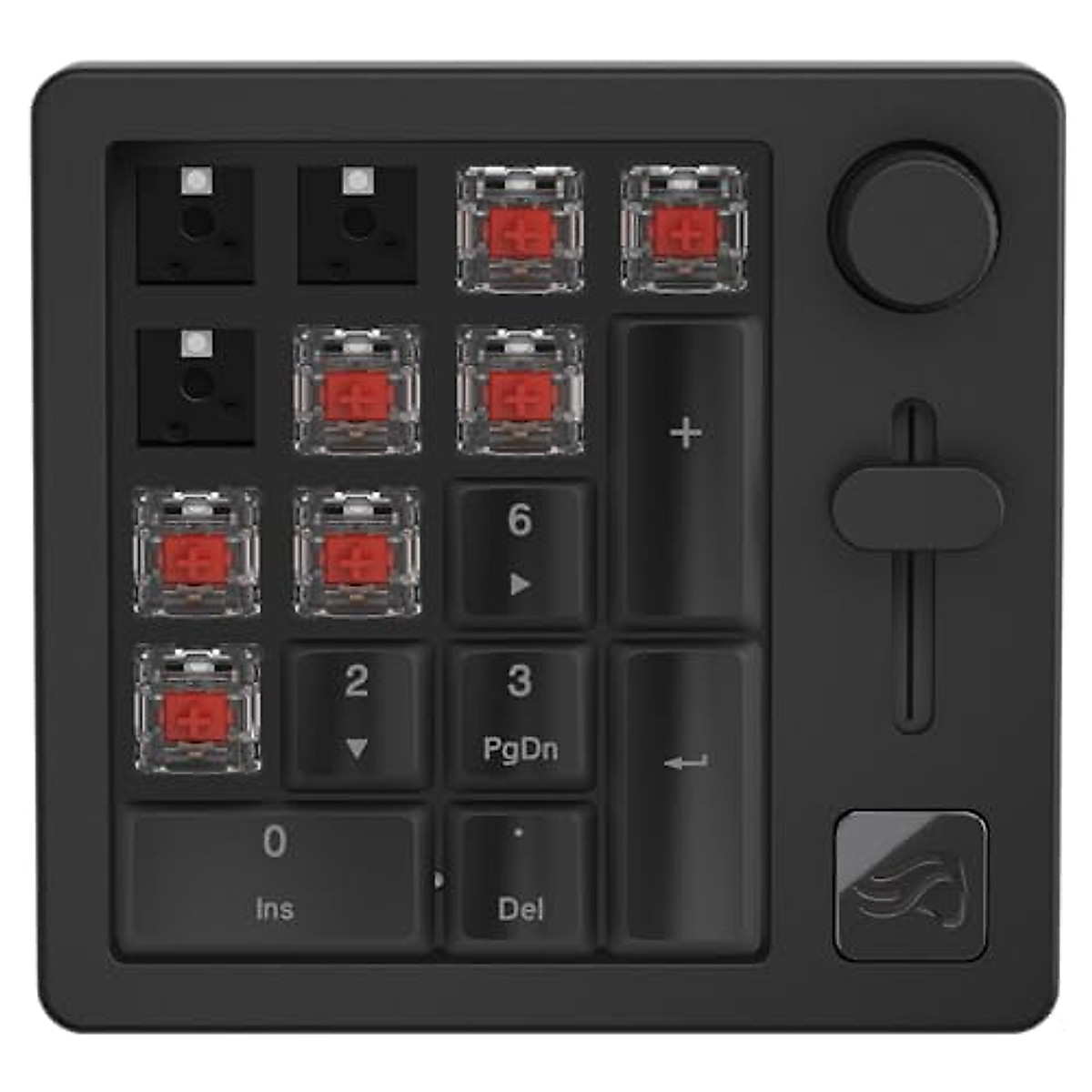 Glorious GMMK Macro Pad - Black Mechanical Numpad - 10 Key USB Keypad - Hotswap, Programmable Volume Knob, RGB Backlit, Wired & Wireless Bluetooth- Gaming Keyboard Number Pad
