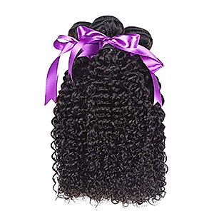 Hair Extensions, Wigs & Accessories Mongolian Kinky Curly Hair 3 Bundles With 4 * 4 Closure Lace Free Part Human Hair Weave 3 Bundles With Closure Non Remy Hair Extension for Women